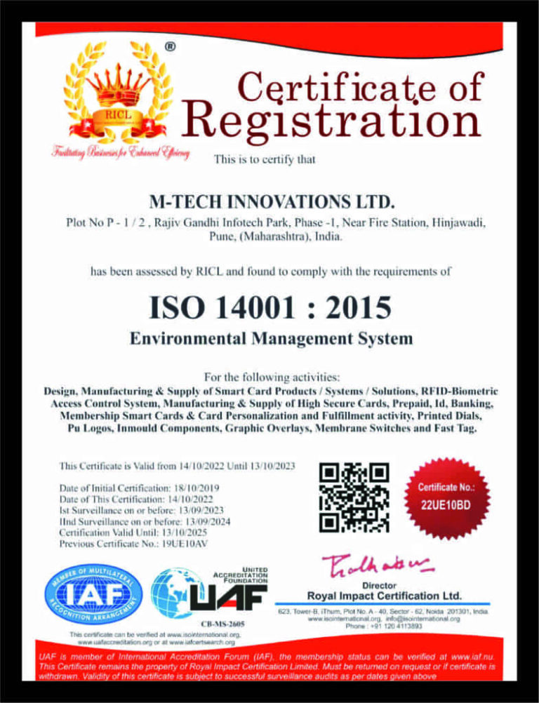 Certificates - M-Tech Innovations Ltd